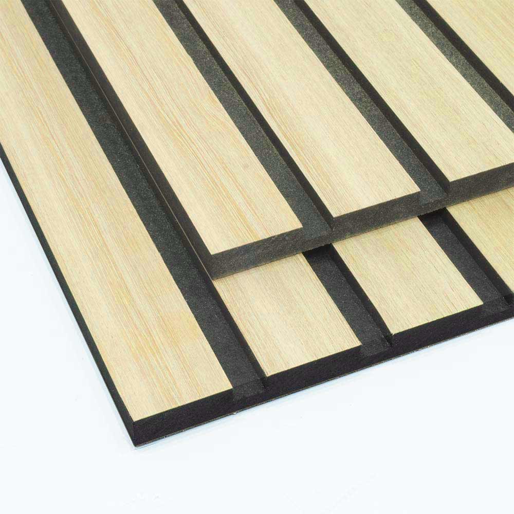 Eucalyptus Veneer Faced Black MDF Slat Wall Panels - CNC Creations